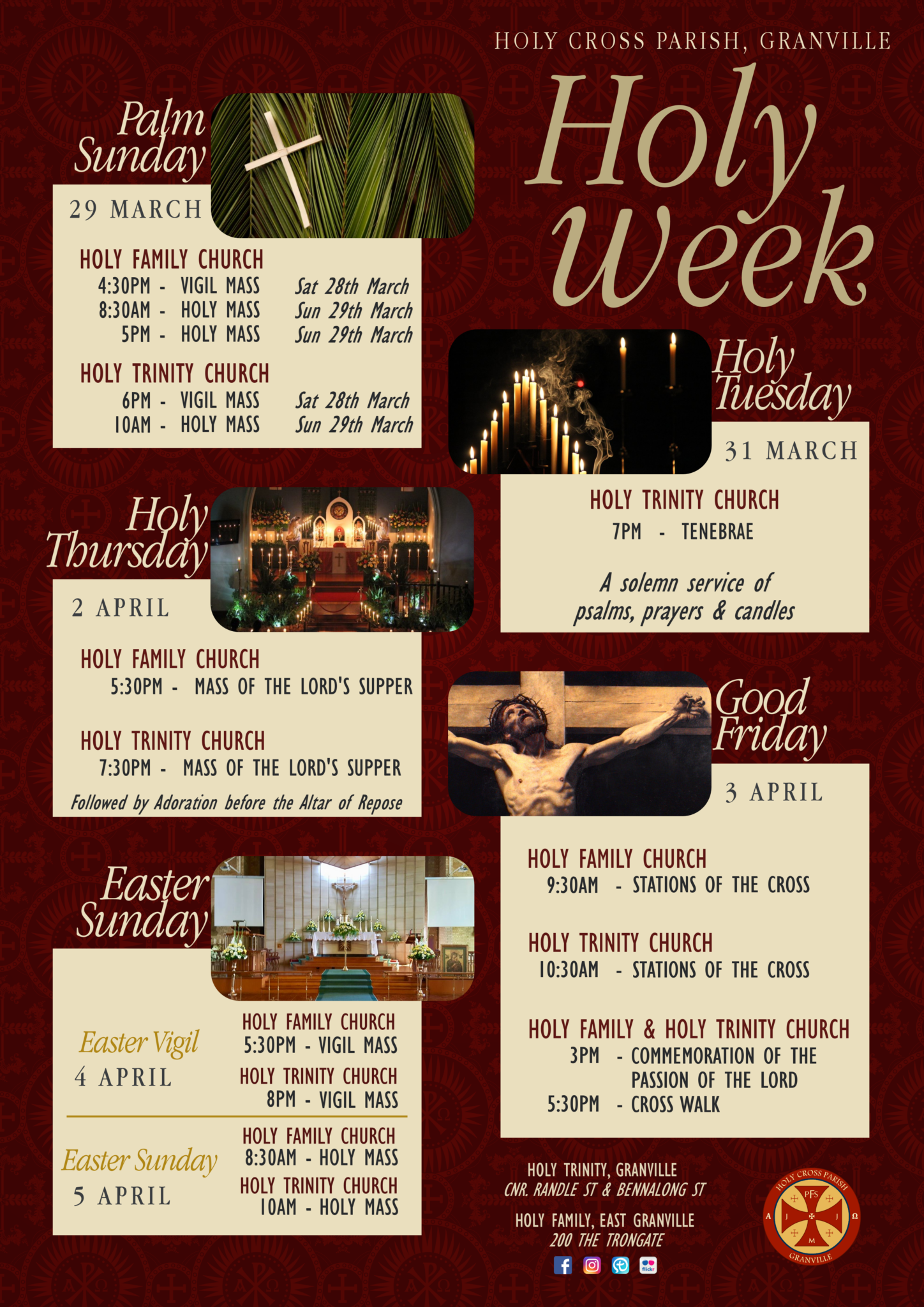 2026 Holy Week Schedule - Holy Cross Parish, Granville